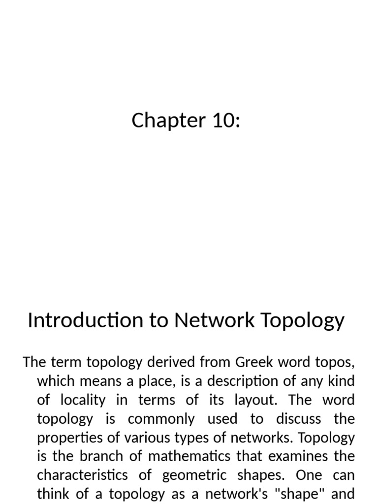 Chapter 10 Network Topologies | PDF | Network Topology | Computer Network