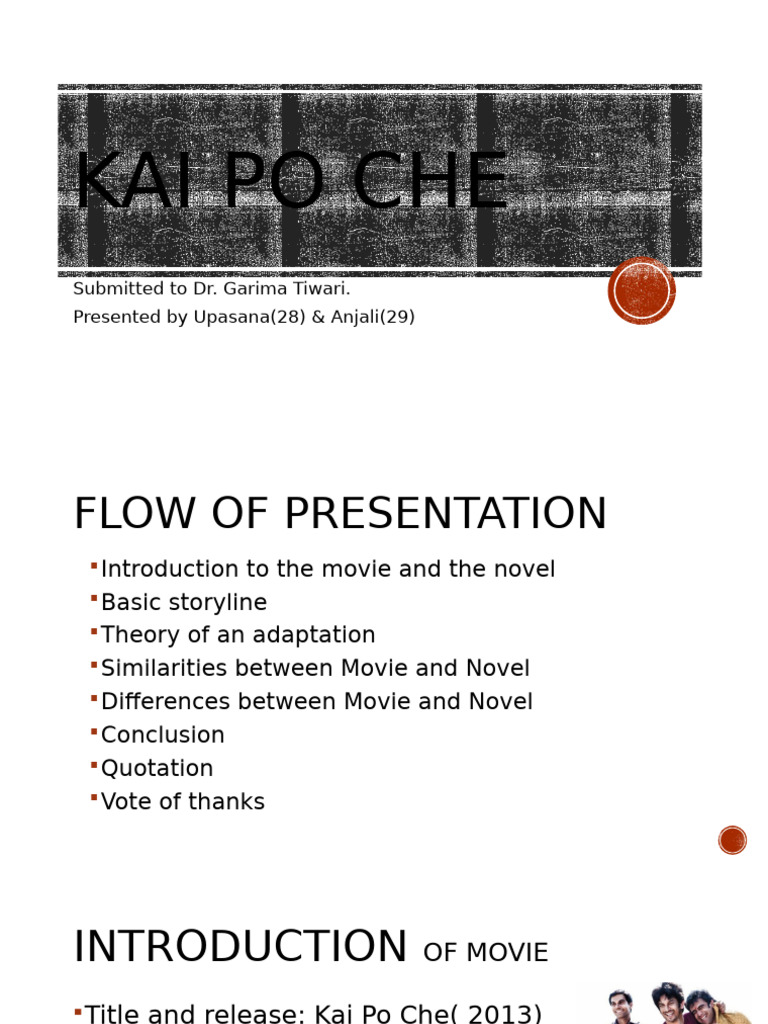 Kai Po Che Presentation. | PDF