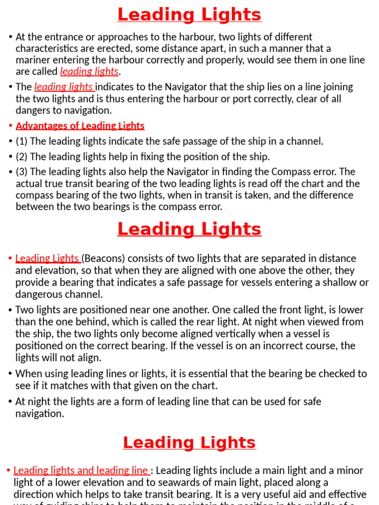 2.3 Leading Lights | PDF | Navigation | Compass