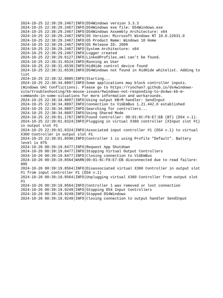Ds4windows Log | PDF | Games & Activities