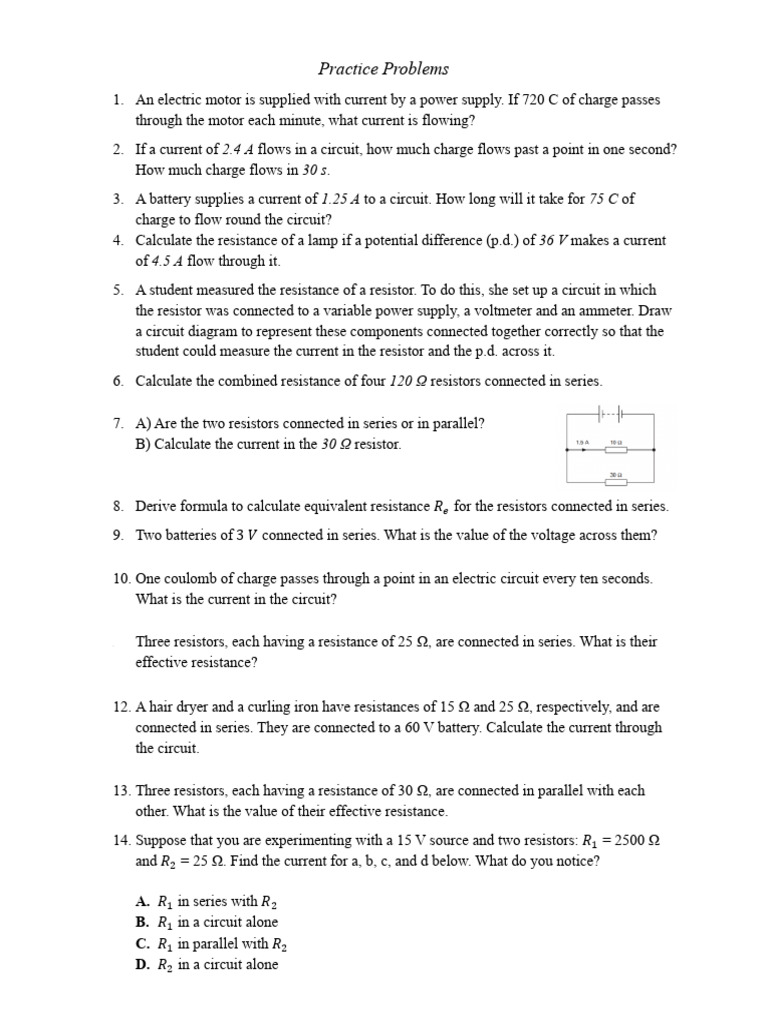 Worksheet 4 | PDF | Series And Parallel Circuits | Resistor