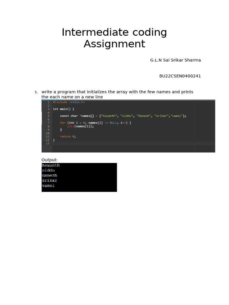 Intermediate Coding Assignment New | PDF