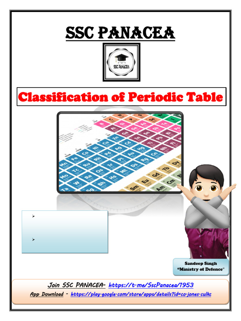 Periodic Table - SSC Panacea | PDF | Periodic Table | Chemical Elements