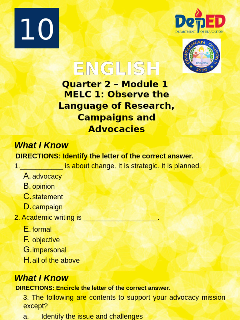 Q2 Module 1 | PDF | Human Communication | Cognition