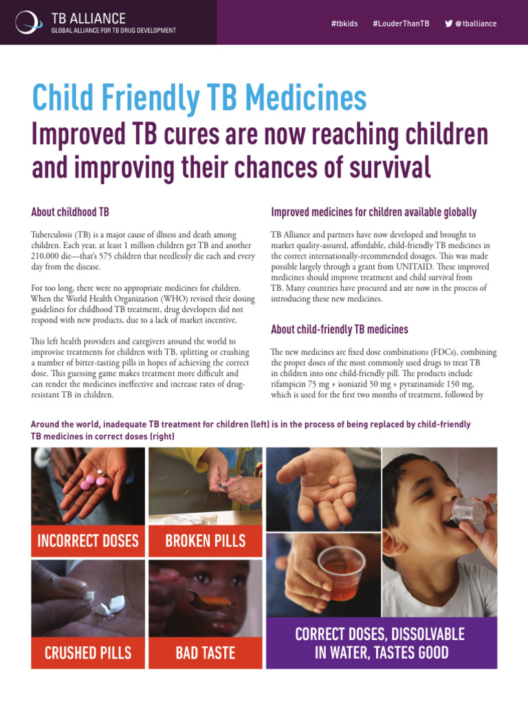 Fact Sheet-TB Alliance Pediatric | PDF | Tuberculosis | Drugs