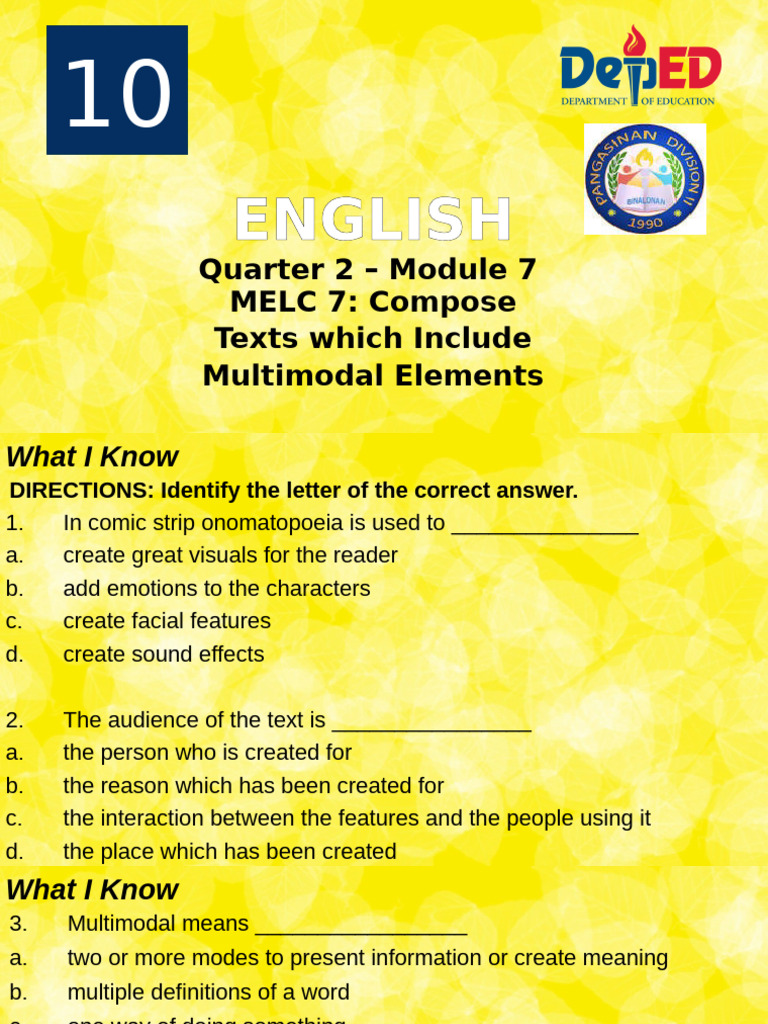 English g10 q2 Module 7 | PDF | Writing | Communication