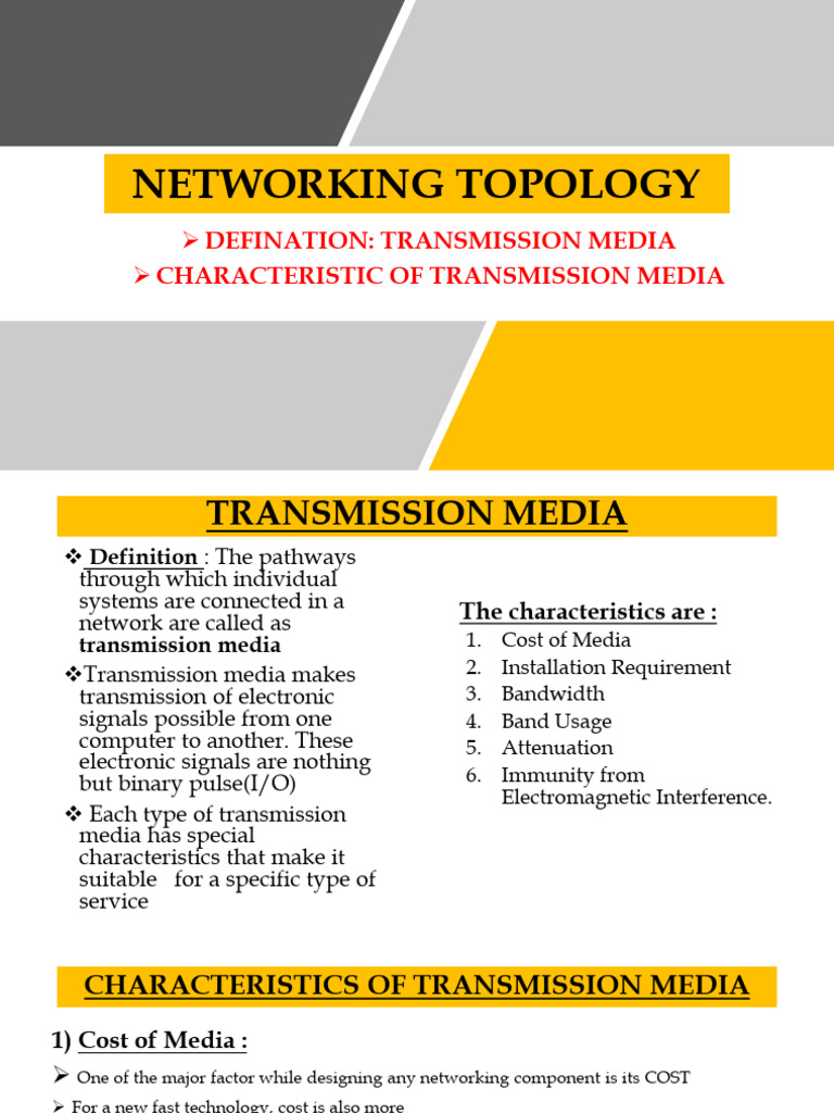 Characteristics of Transmission Media | PDF | Transmission Medium ...