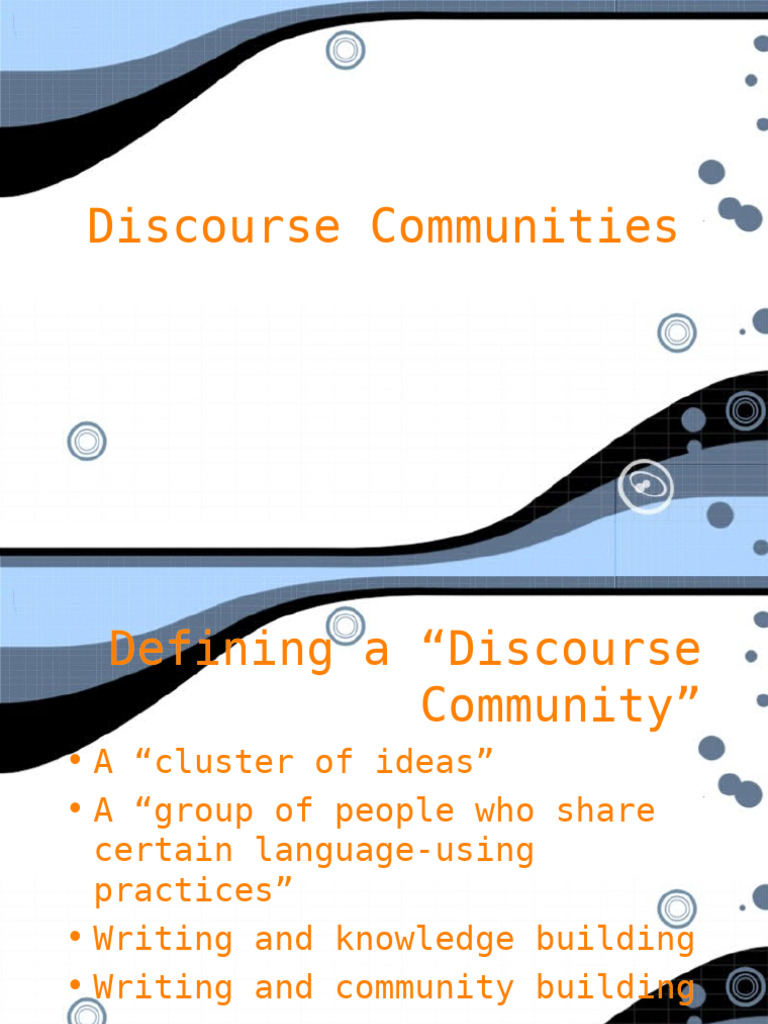 Discourse Community Powerpoint | PDF | Knowledge | Discourse