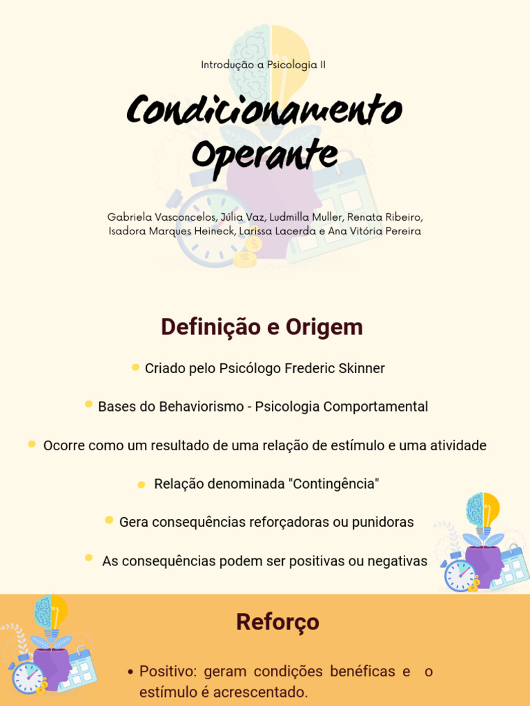 Condicionamento Operante - Slide | PDF | Comportamento | Behaviorismo
