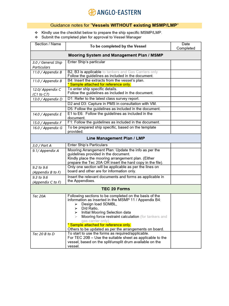 Vessel WITHOUT Existing MSMP and LMP | PDF | Shipping | Water Transport