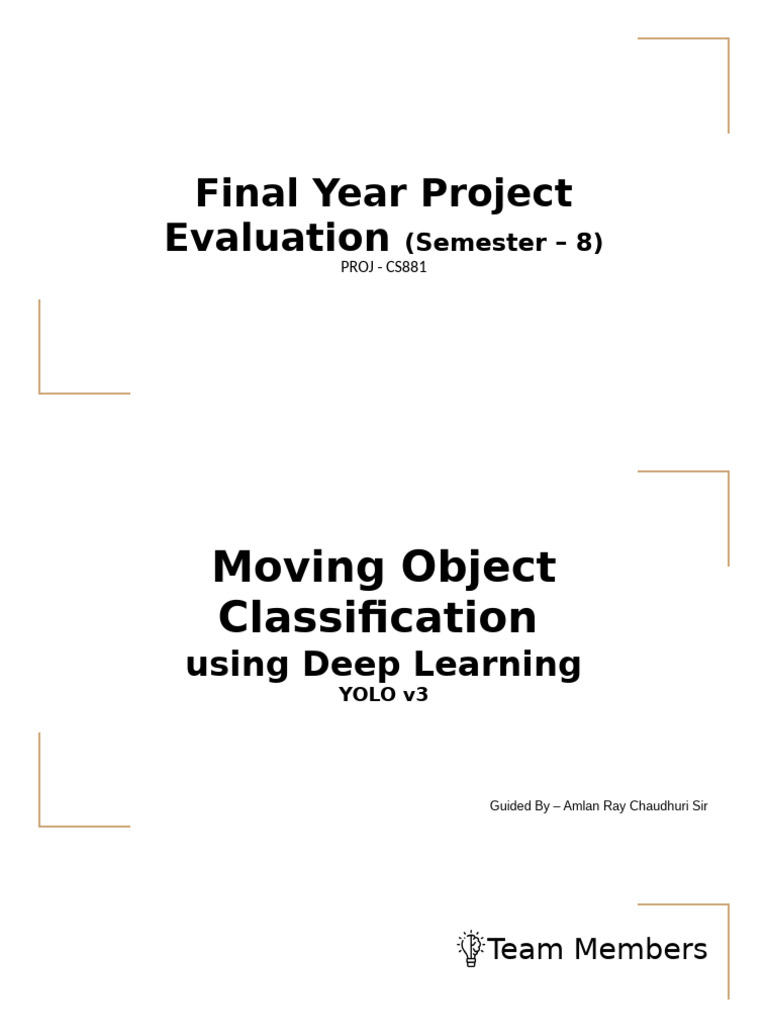 Grp2 Final PPT YOLO Moving Object Classification | PDF | Deep Learning | Artificial Neural Network