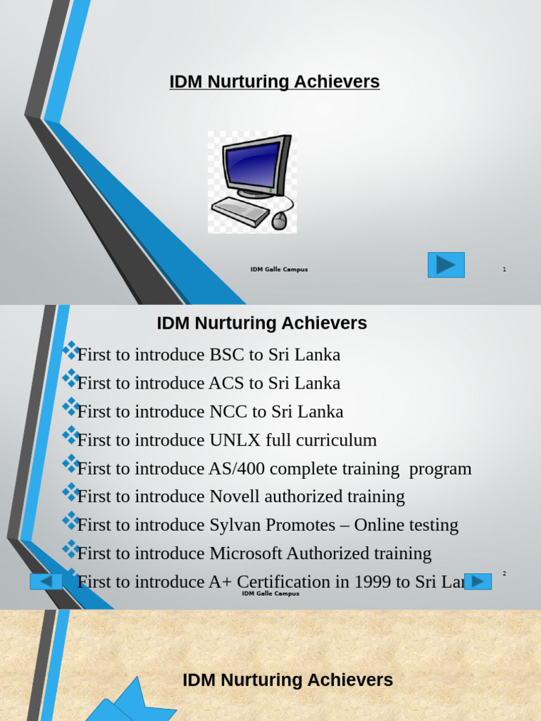 IDM's Pioneering Educational Milestones | PDF
