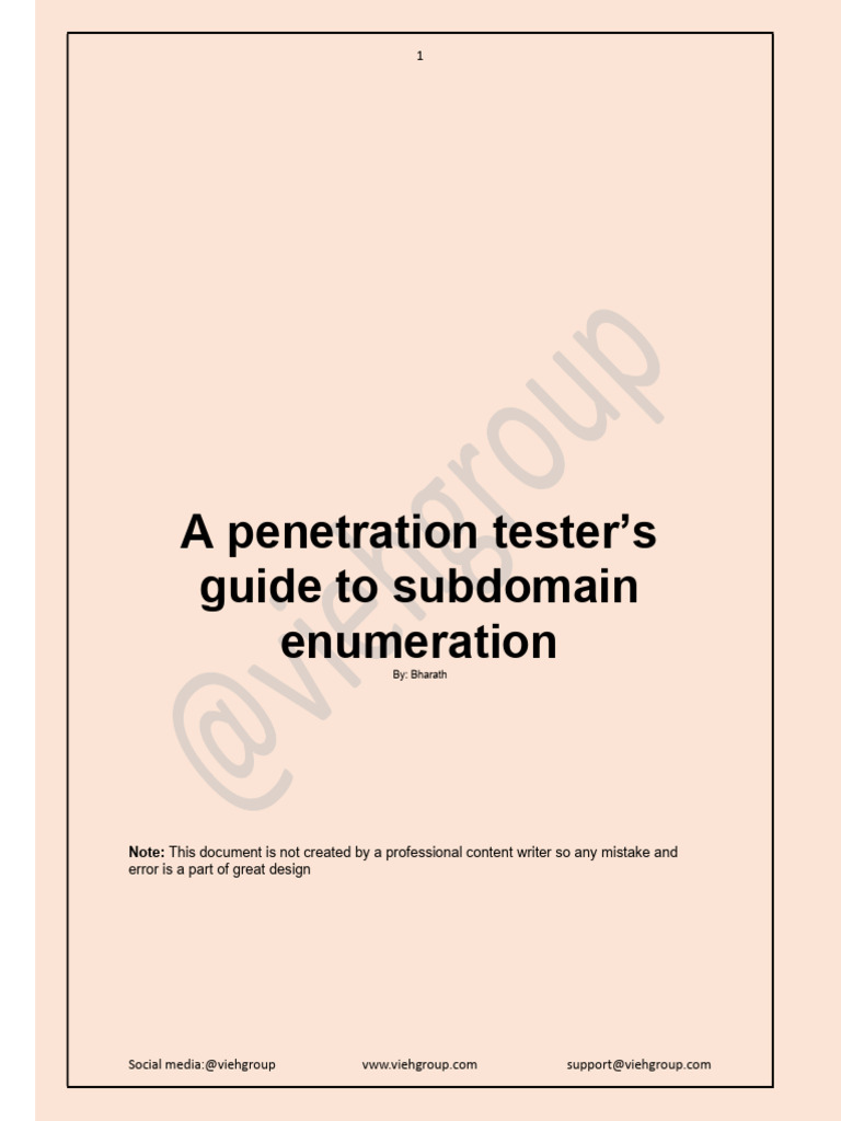 Subdomain Enumeration Techniques Guide | PDF | Domain Name System | Internet Governance