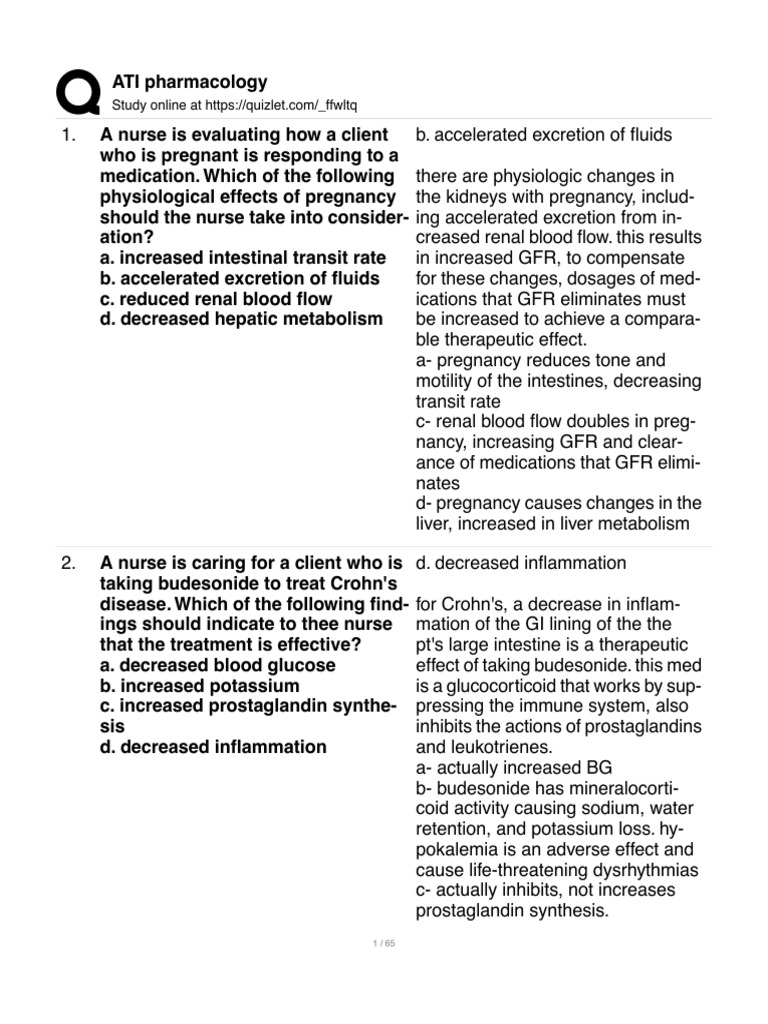 Ati Pharm 2 | PDF | Kidney | Vitamin