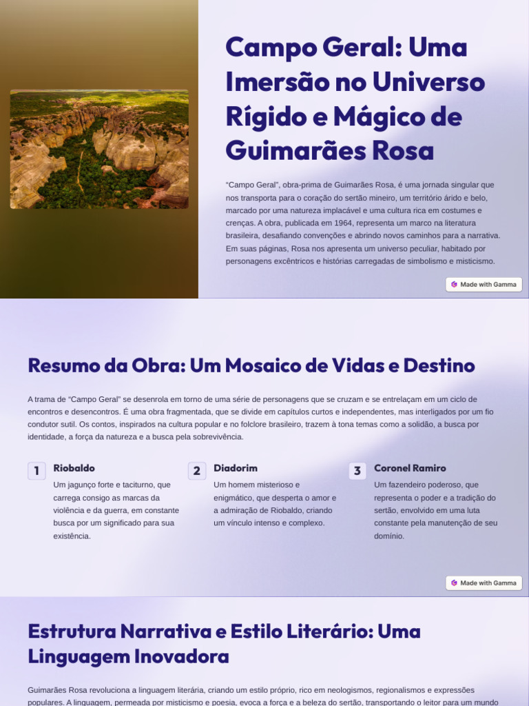 Campo Geral Uma Imersao No Universo Rigido e Magico de Guimaraes Rosa ...