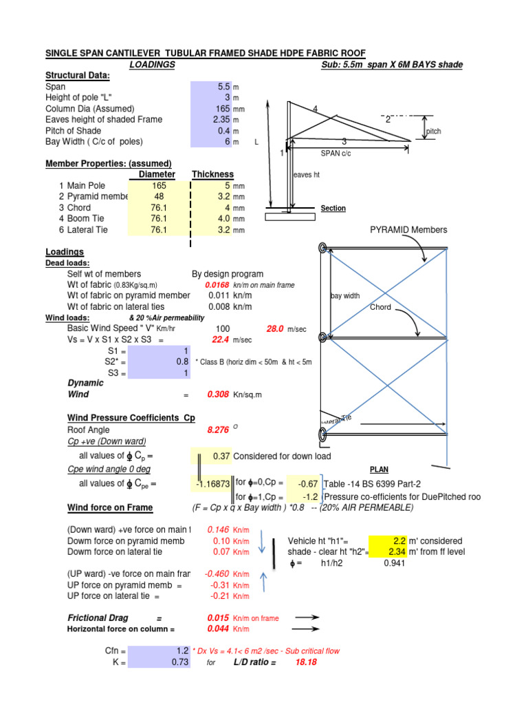 55m Span X 6m Bay Pyramidal | PDF | Science & Mathematics
