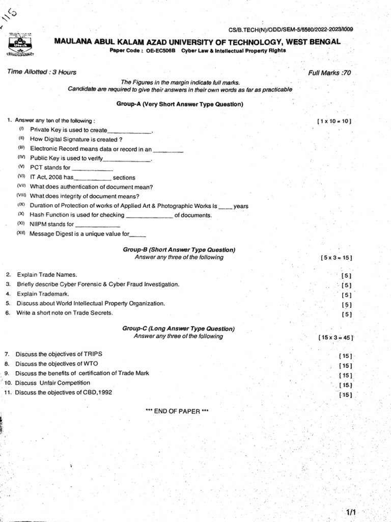 Cyber Law and Intellectual Property Rights 5th Sem Ece | PDF