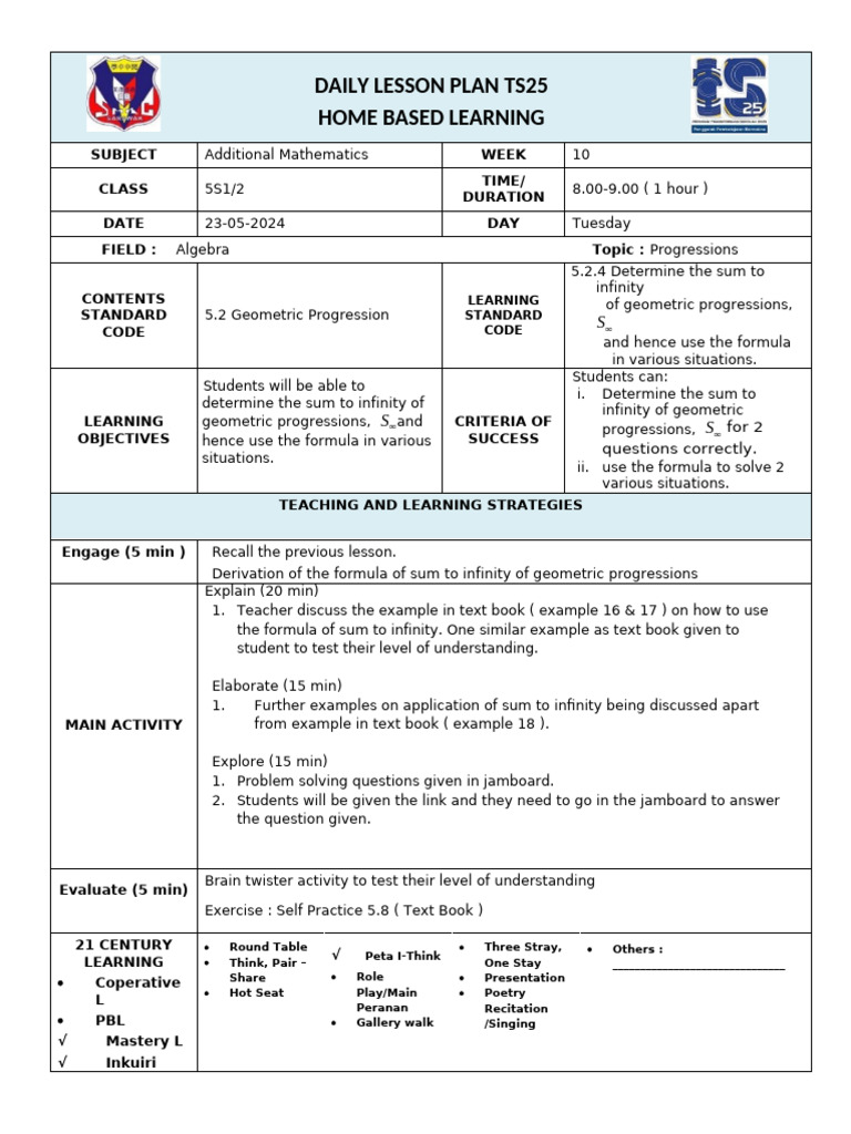 RPH 5E (Tugasan Asinkroni) | PDF | Geometry | Learning