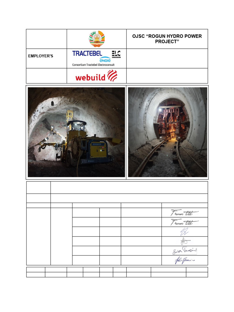 Main Dam Grouting Method Statement | PDF | Tunnel | Concrete
