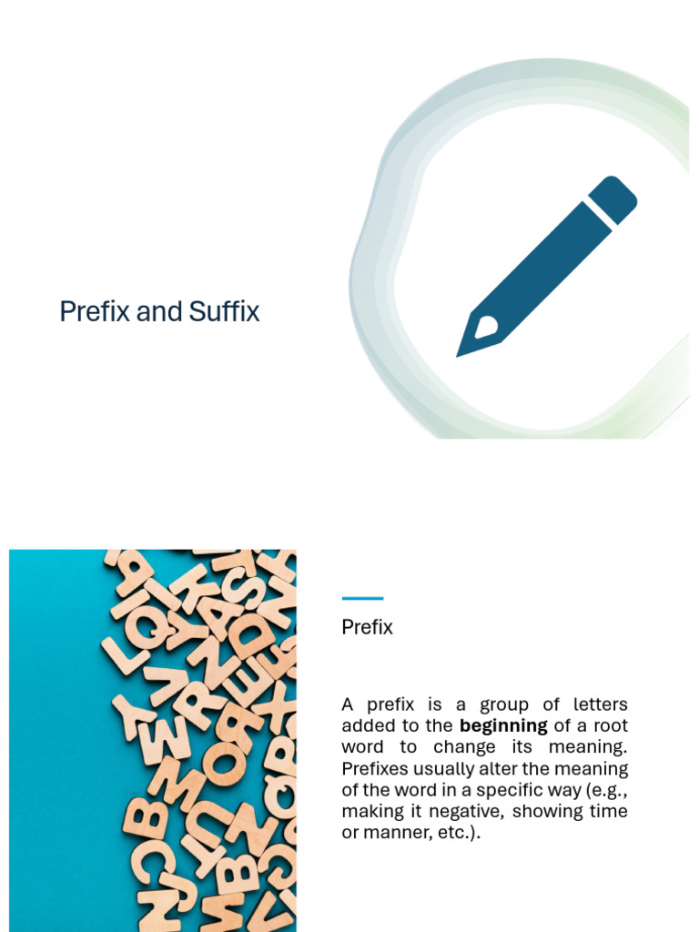 Prefixes & Suffixes Guide | PDF | Language Arts & Discipline