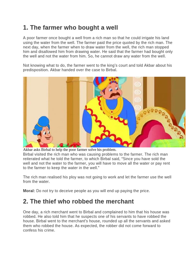 Akbar Birbal Tales: Justice and Wisdom | PDF | Home & Garden