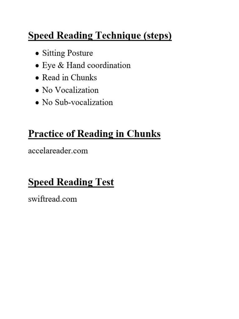 Speed Reading Technique | PDF | Language Arts & Discipline | Self-Improvement