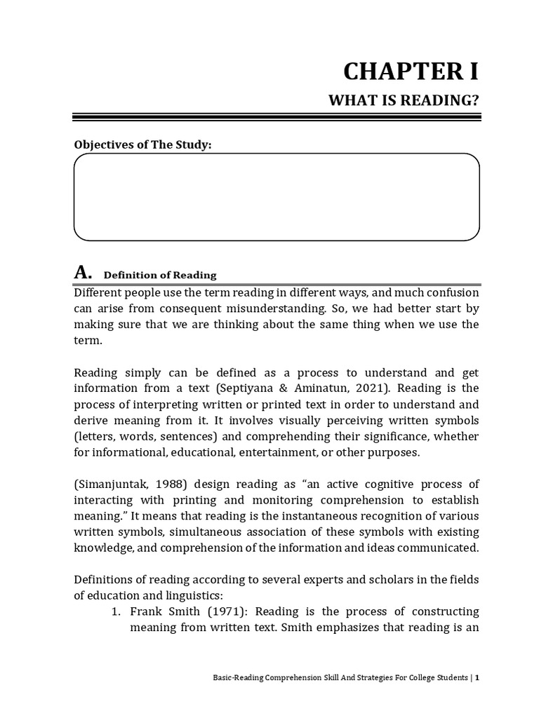 Chapter 1 | PDF | Reading Comprehension | Semantics