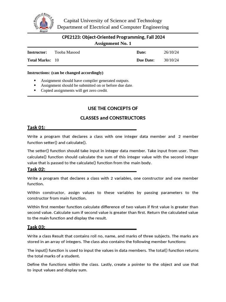 Assignment 1 CPE | PDF | Class (Computer Programming) | Computer Program Assignment 1 CPE | PDF | Class (Computer Programming) | Computer Program