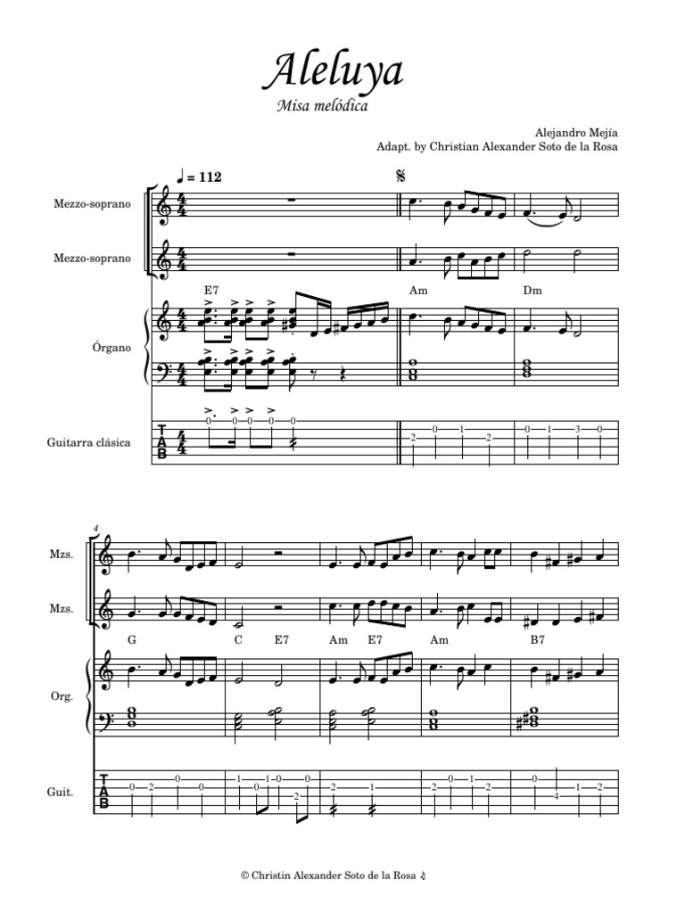 Misa Melódica Aleluya Score | PDF