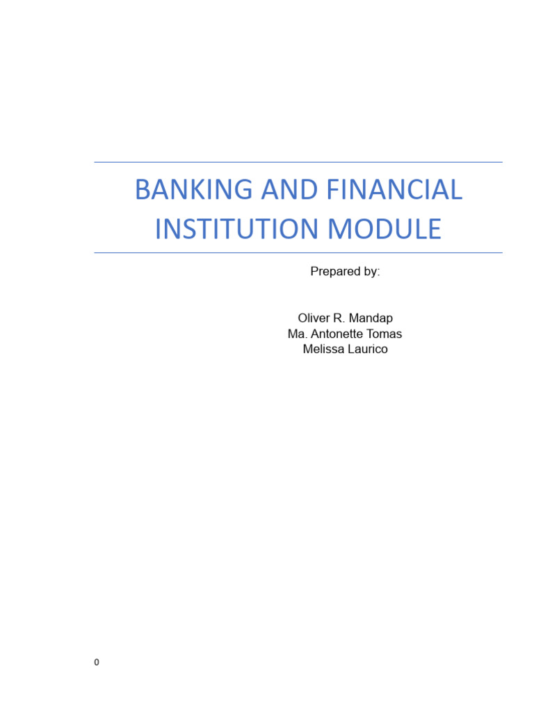 Banking and Financial Institution | PDF | Money | Banks