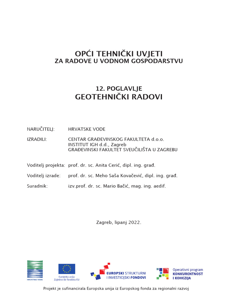 Poglavlje 12. Geotehnicki radovi | PDF