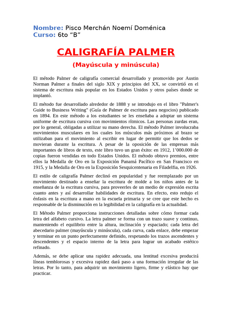 Caligrafía Palmer: Abecedario Completo | PDF | Caligrafía | Escritura