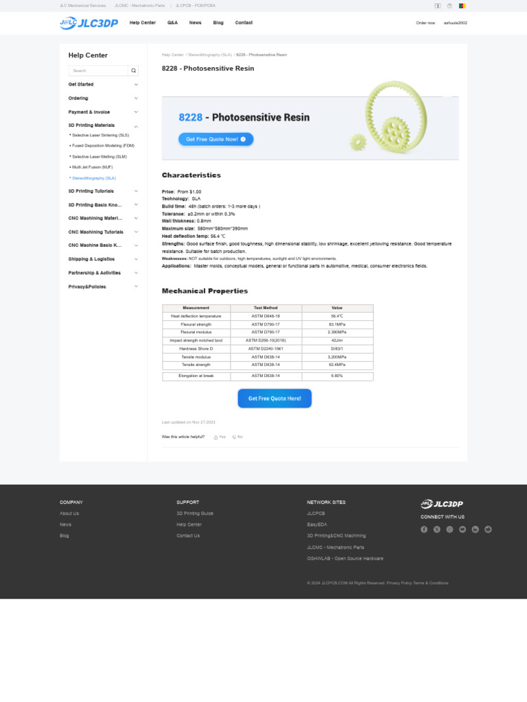 8228 - Photosensitive Resin | PDF | 3 D Printing | Materials Science