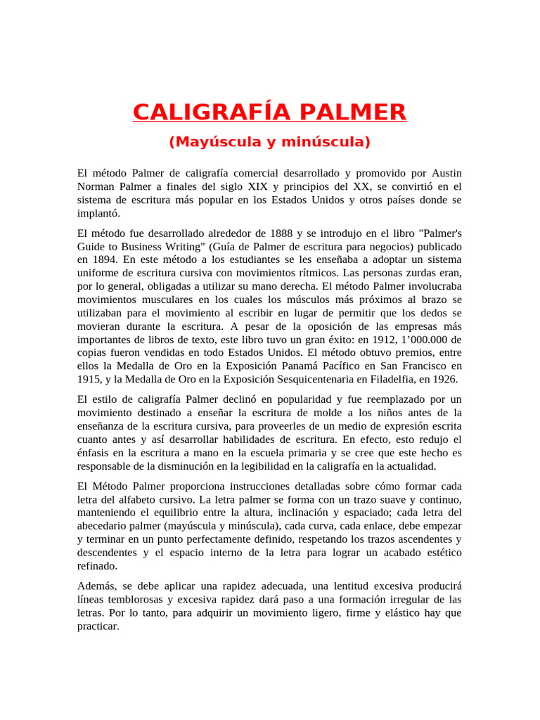 Caligrafía Palmer | PDF | Caligrafía | Escritura