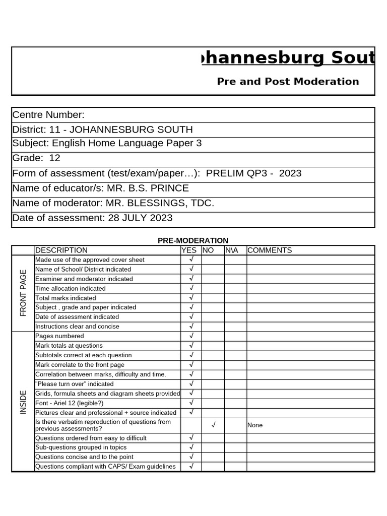 Mod Tool - Gr.12 p3 - Prelim 2023 | PDF | Teachers | Human Communication