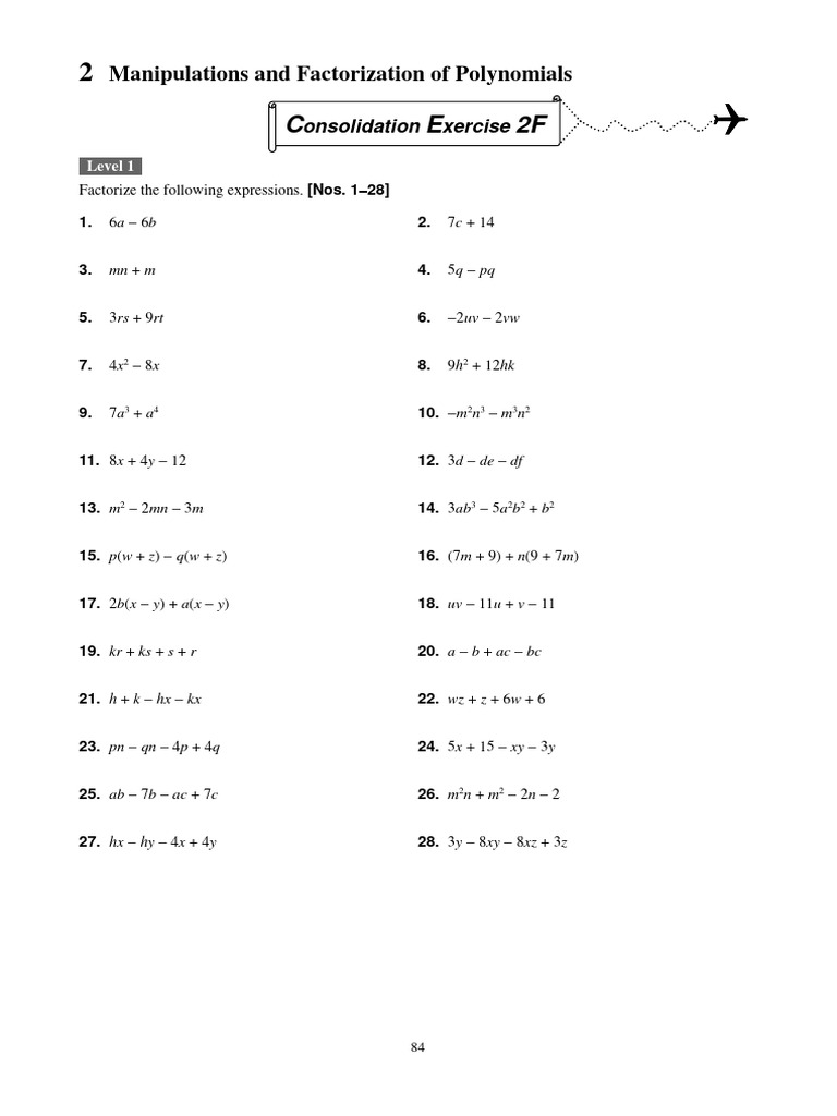 2 Manipulations and Factorization of Polynomials | PDF
