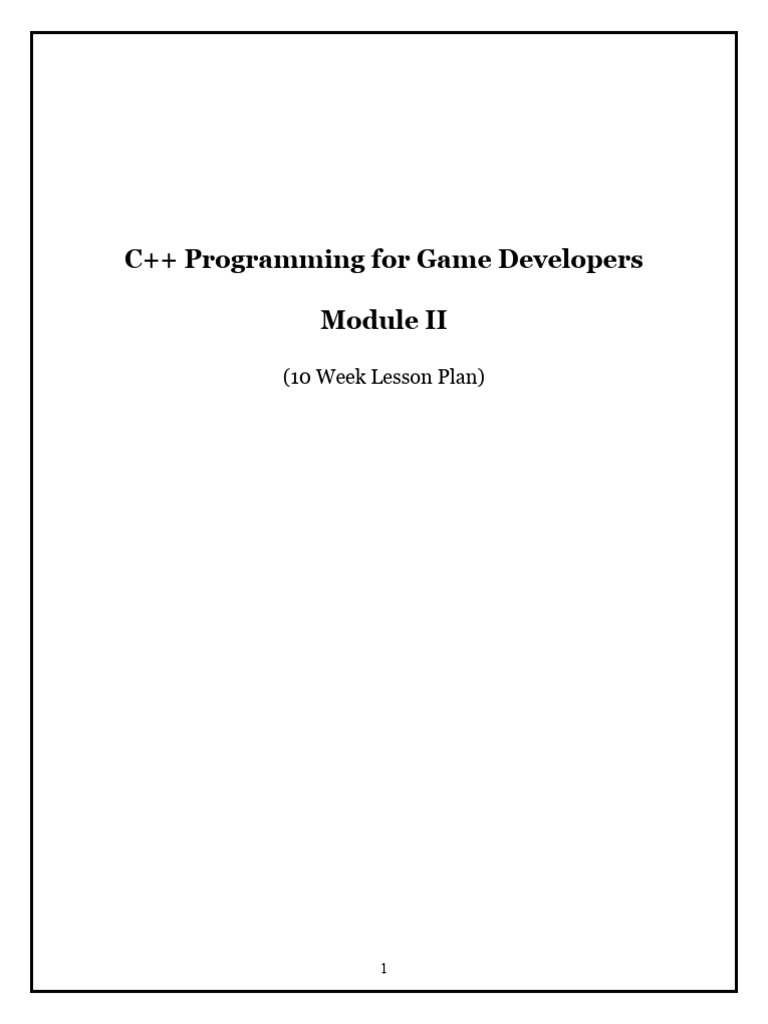CPP Module II Lesson Plan | PDF | Software Engineering | Computer ...