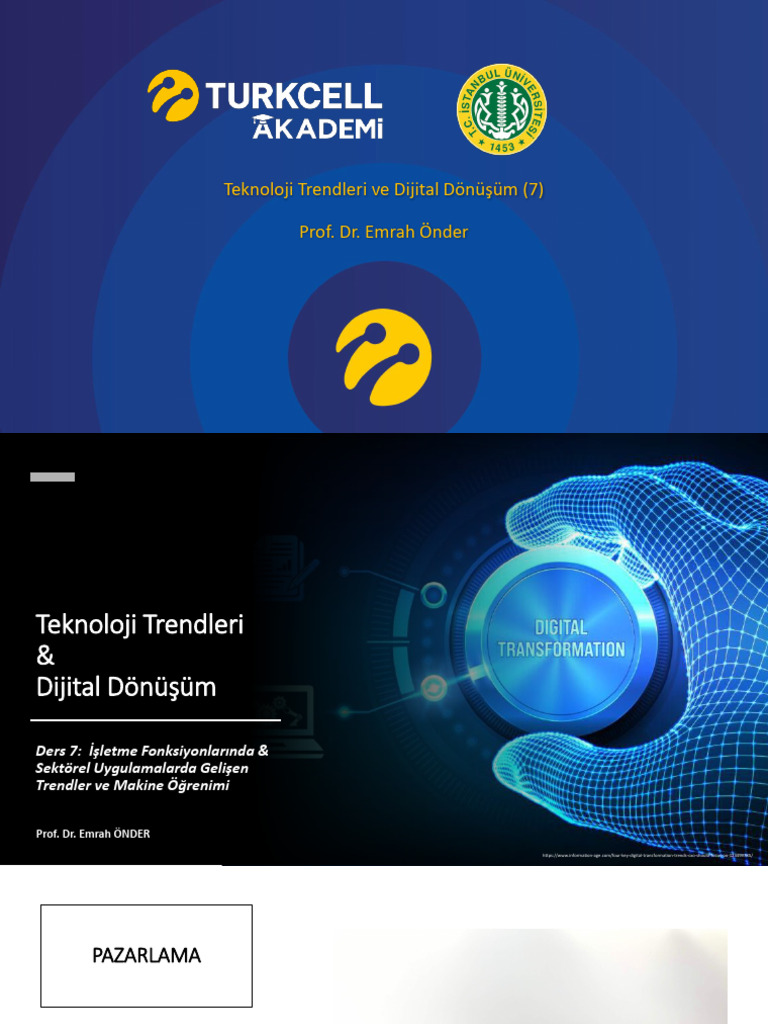 07 - Ders 7 - İşletme Fonksiyonlarında & Sektörel Uygulamalarda Gelişen Trendler Ve Makine ...