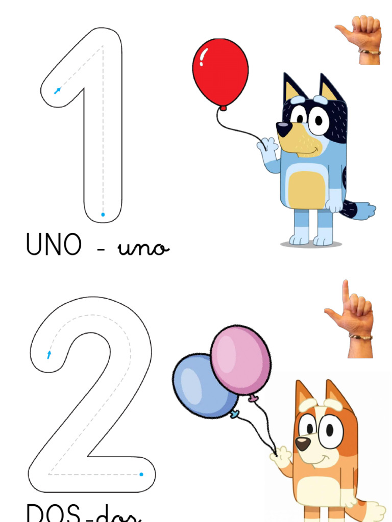 Láminas Números Bluey | PDF
