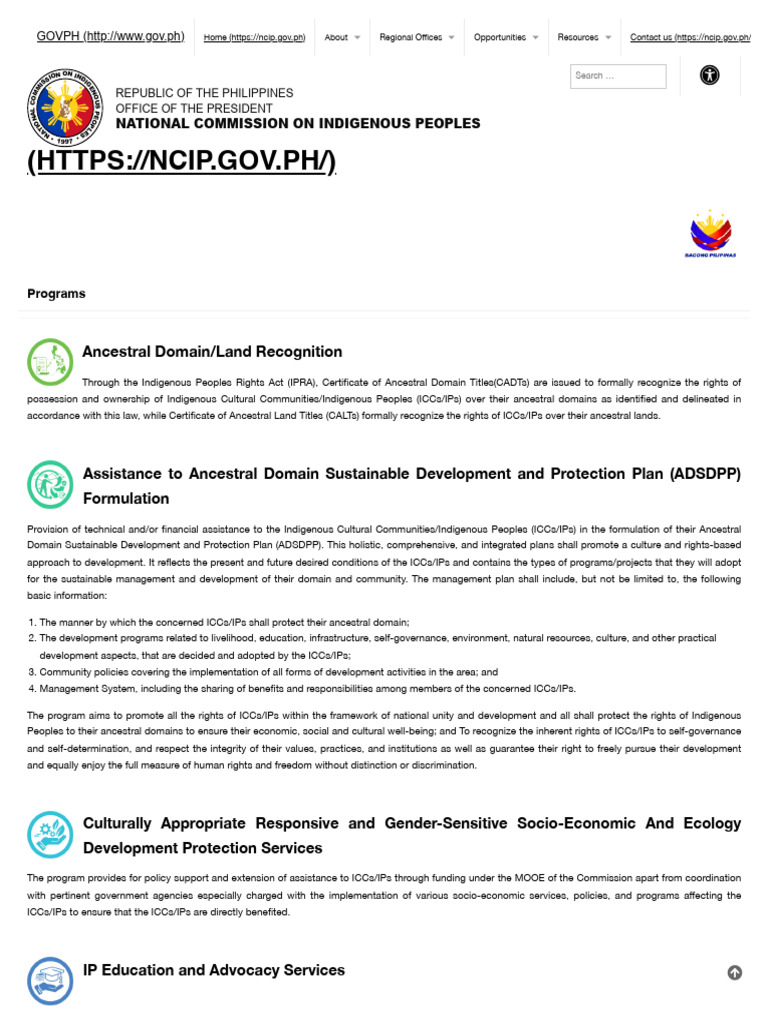 Programs - National Commission On Indigenous Peoples | PDF ...