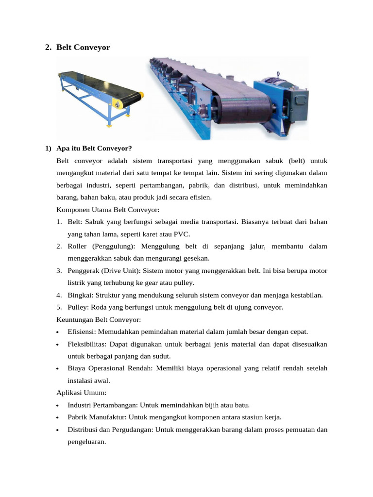 Belt Conveyor Dan Roll Conveyor | PDF | Teknologi & Rekayasa