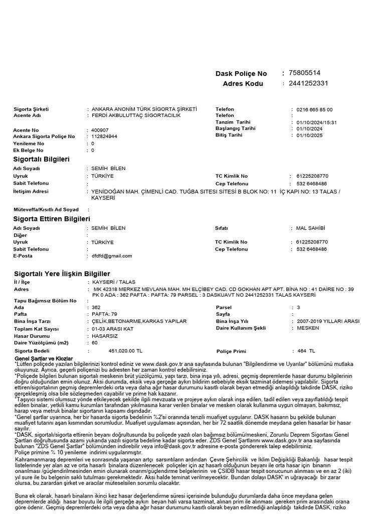 SEMİH BİLEN Dask | PDF