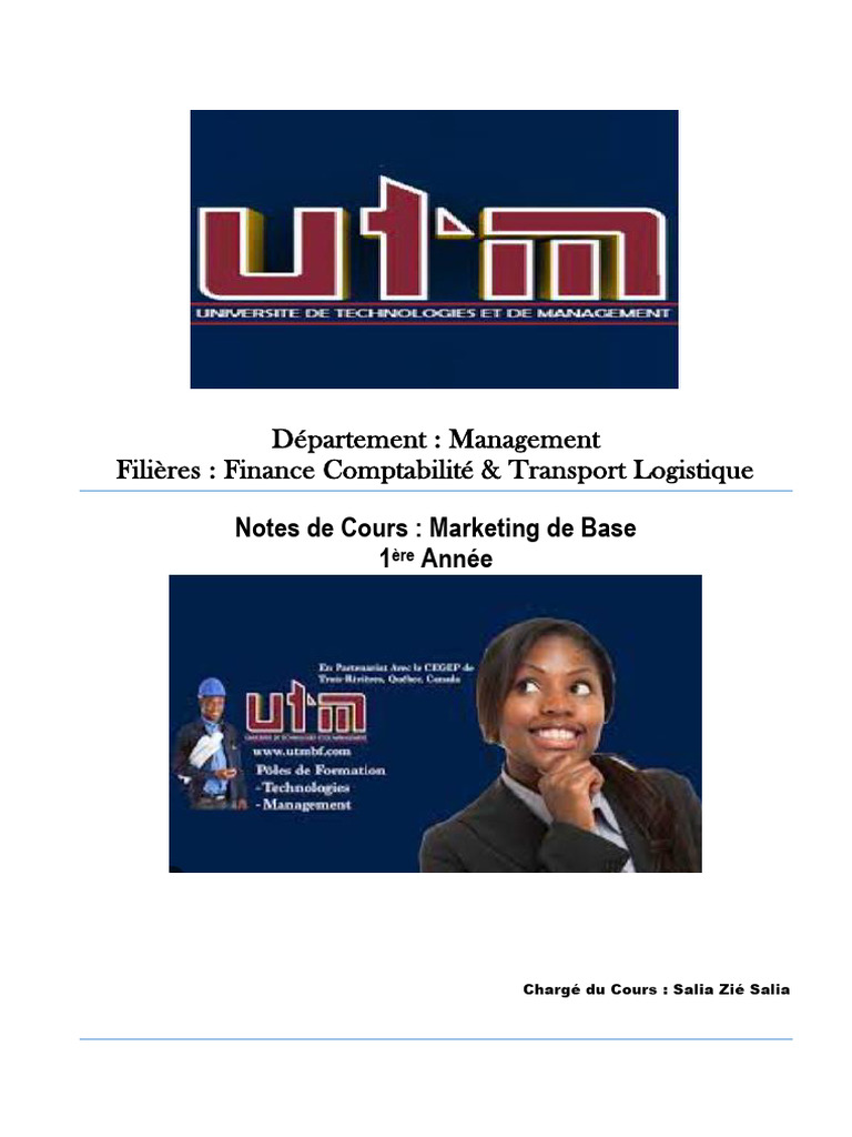 UTM Mkting FC1 TL1 2023 2024 | PDF | Commercialisation | Consommateurs