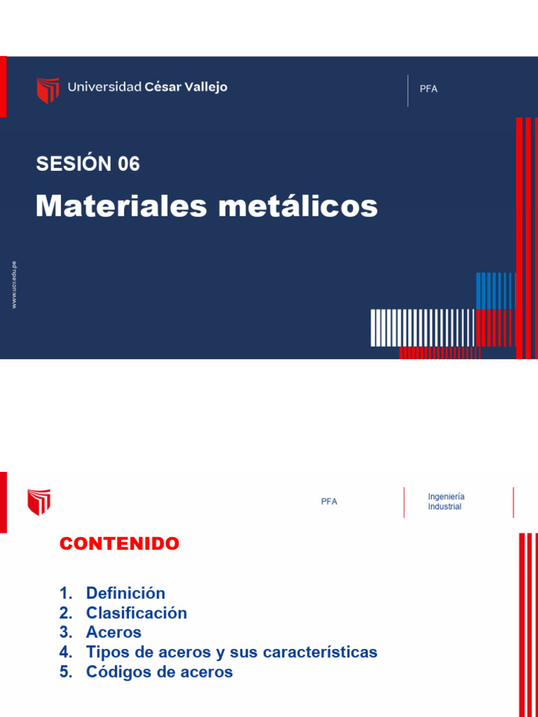 Sesión 6 Materiales Metálicos | PDF | Rieles | Arrabio