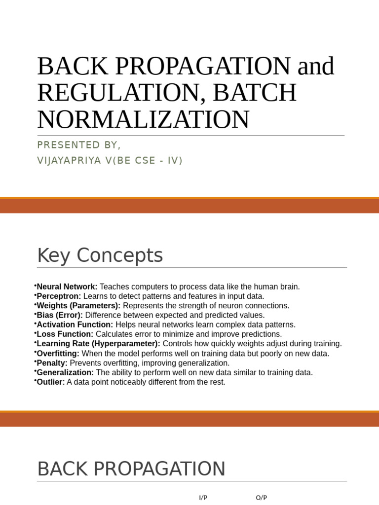 BACK PROPAGATION and REGULATION, BATCH NORMALIZATION | PDF | Artificial Neural Network ...