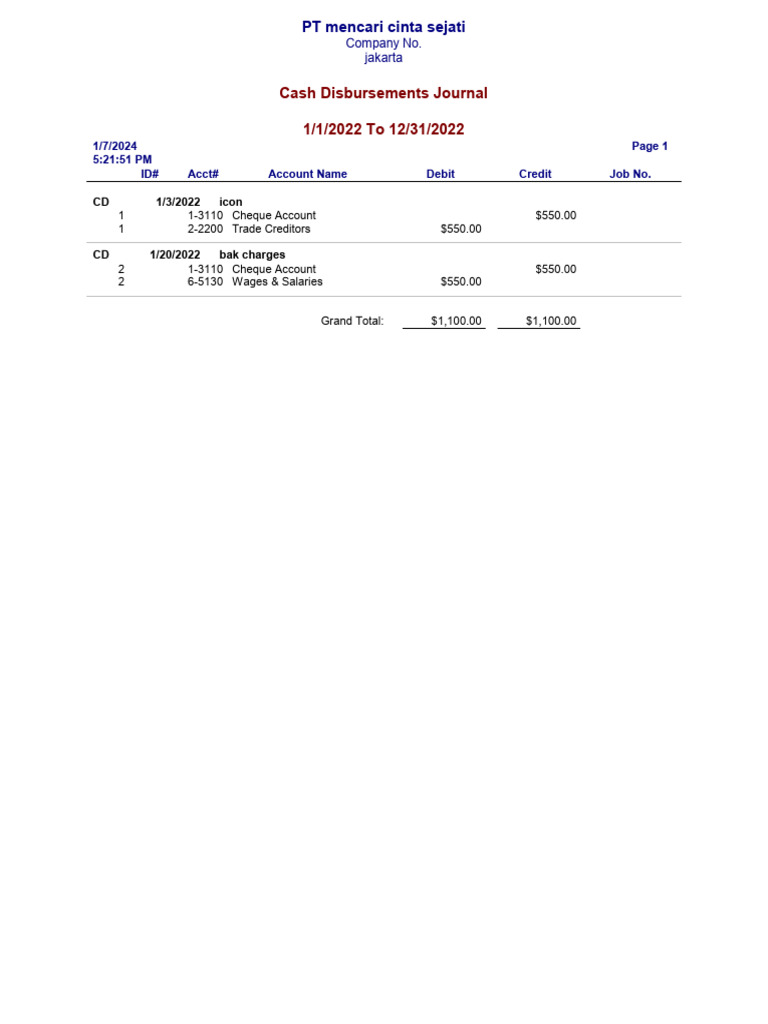 Cash Disbursement | PDF