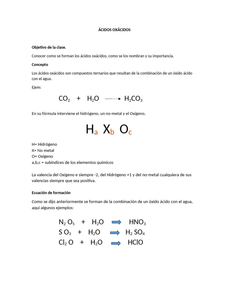 11a. Ácidos Oxácidos | PDF | Ácido | Química Física