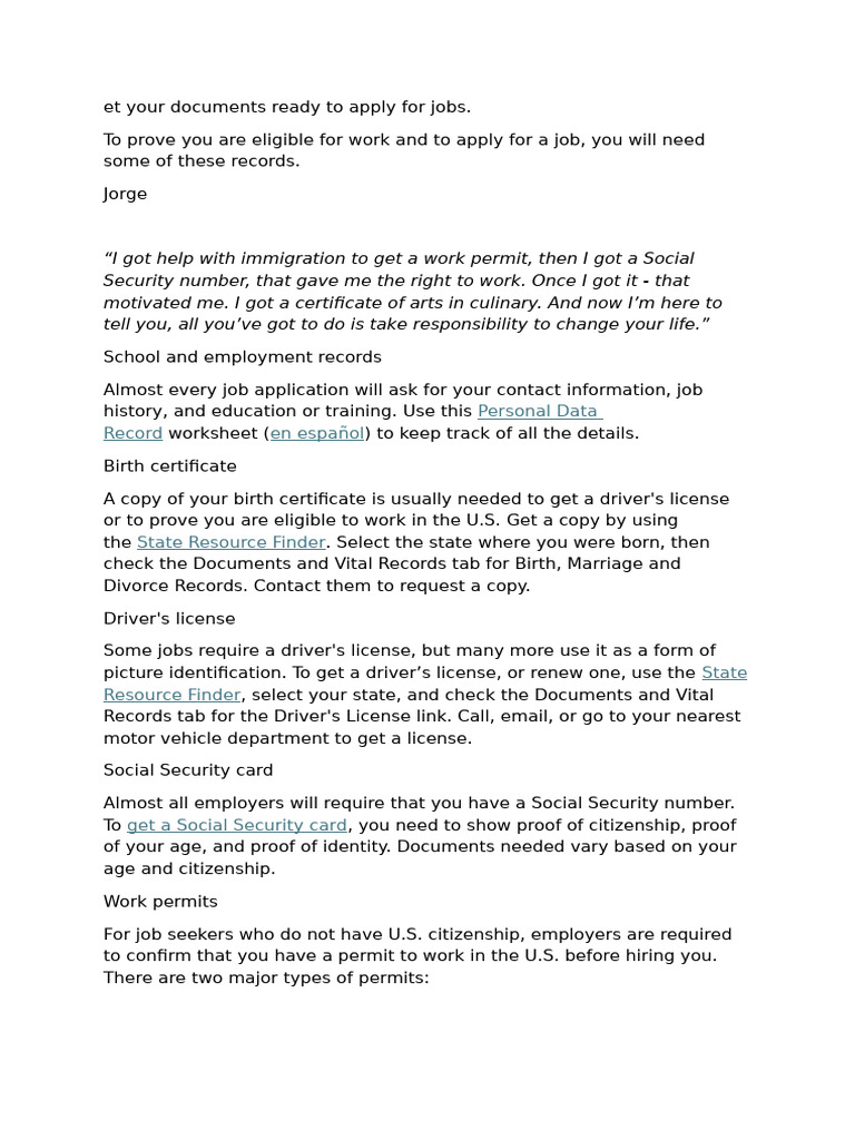 What You Need For A Good Job | PDF | Criminal Record | Identity Document