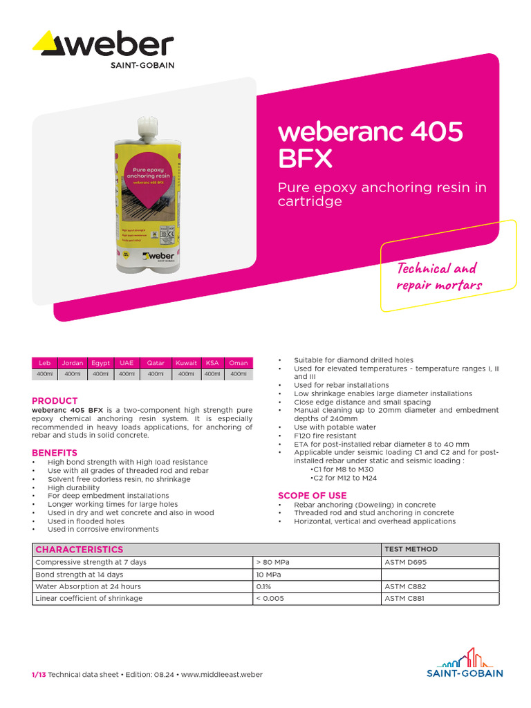 Weberanc 405 BFX | PDF | Concrete | Structural Engineering