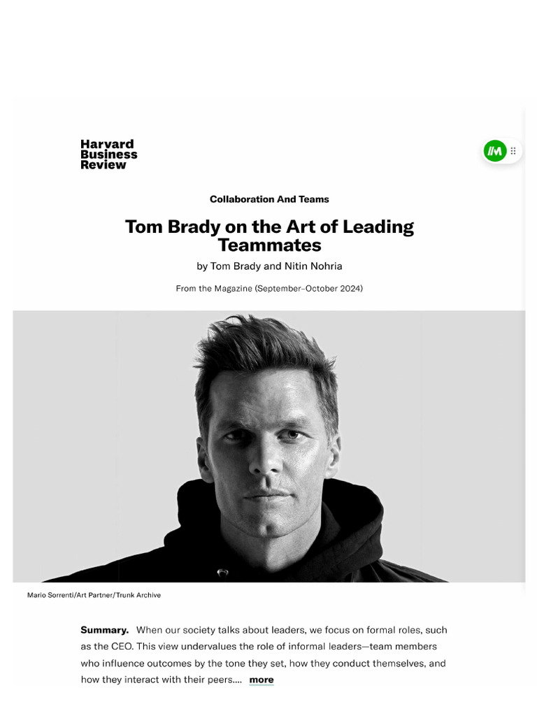 Tom Brady Leadership | PDF